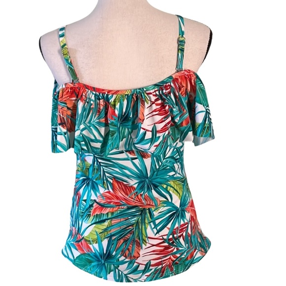 Swim | Hawaiian Floral Design Swim Tankini Top With Removable Spaghetti ...